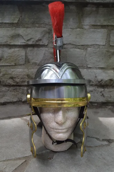 Medieval REPLICA ROMAN CENTURION Steel Helmet with Red Plume & Fully ...